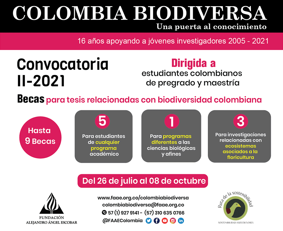 Abierta convocatoria II-2021 Becas Colombia Colombia Biodiversa - Red ...